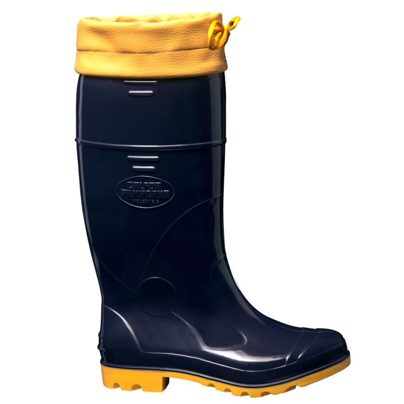 Galocha Bota Azul e Amarela com Amarras Borracha PVC Pampeana - Italbotas - Macrofer